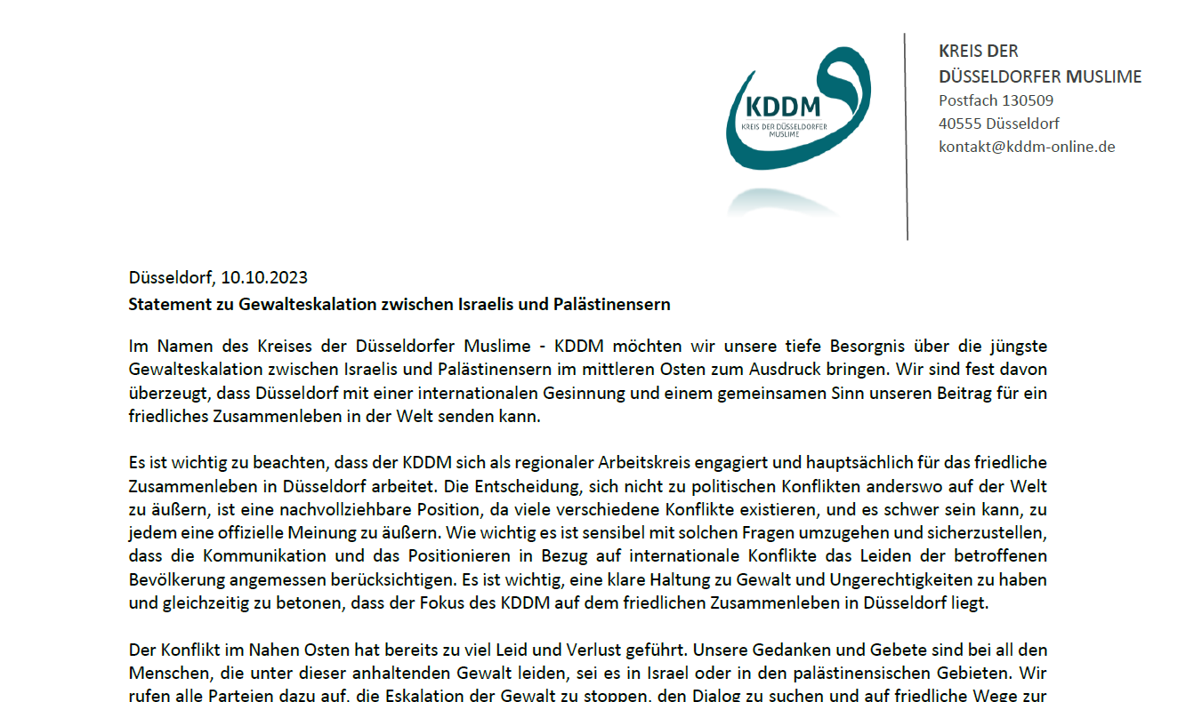 KDDM ruft dazu auf, die Eskalation der Gewalt zu stoppen | KDDM - Kreis ...